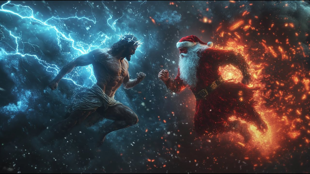 [AI FILM] JESUS VS SANTA (크리스마스 성전) - YouTube