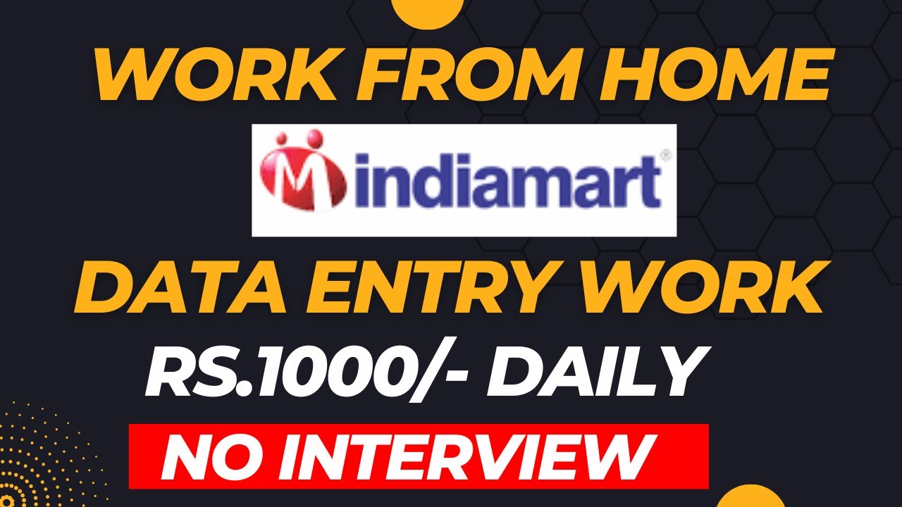 Data Entry Work From Home Job | No Interview | Part Time Job | Online ...