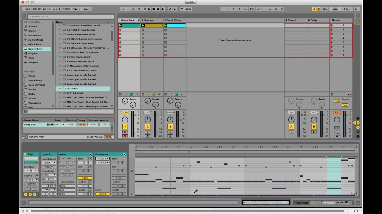 Making Drum Beats with Ableton Live - Part 3 (Dub 100bpm) - YouTube