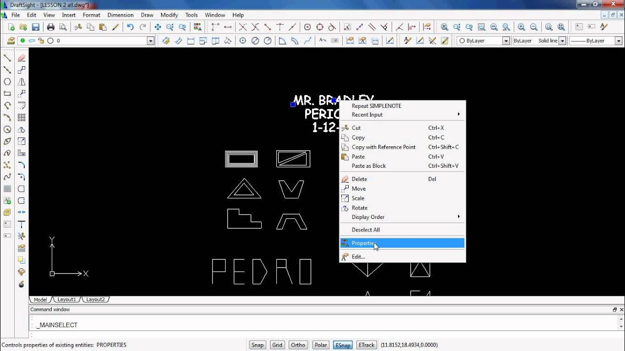 Drafting 1: Video#5, Lesson 2; Inserting Text - YouTube
