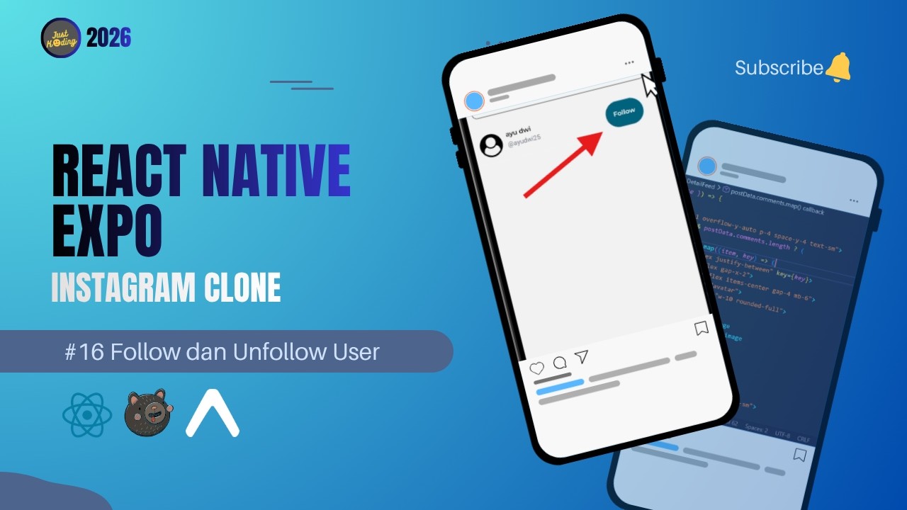 React Native Expo Instagram Clone #16 | Fitur Follow dan Unfollow React ...