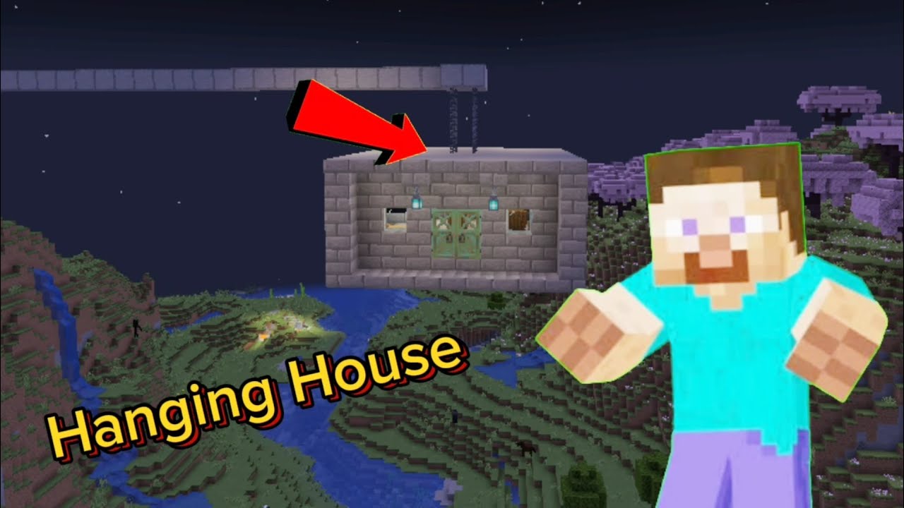 I made Hanging House in minecraft... - YouTube