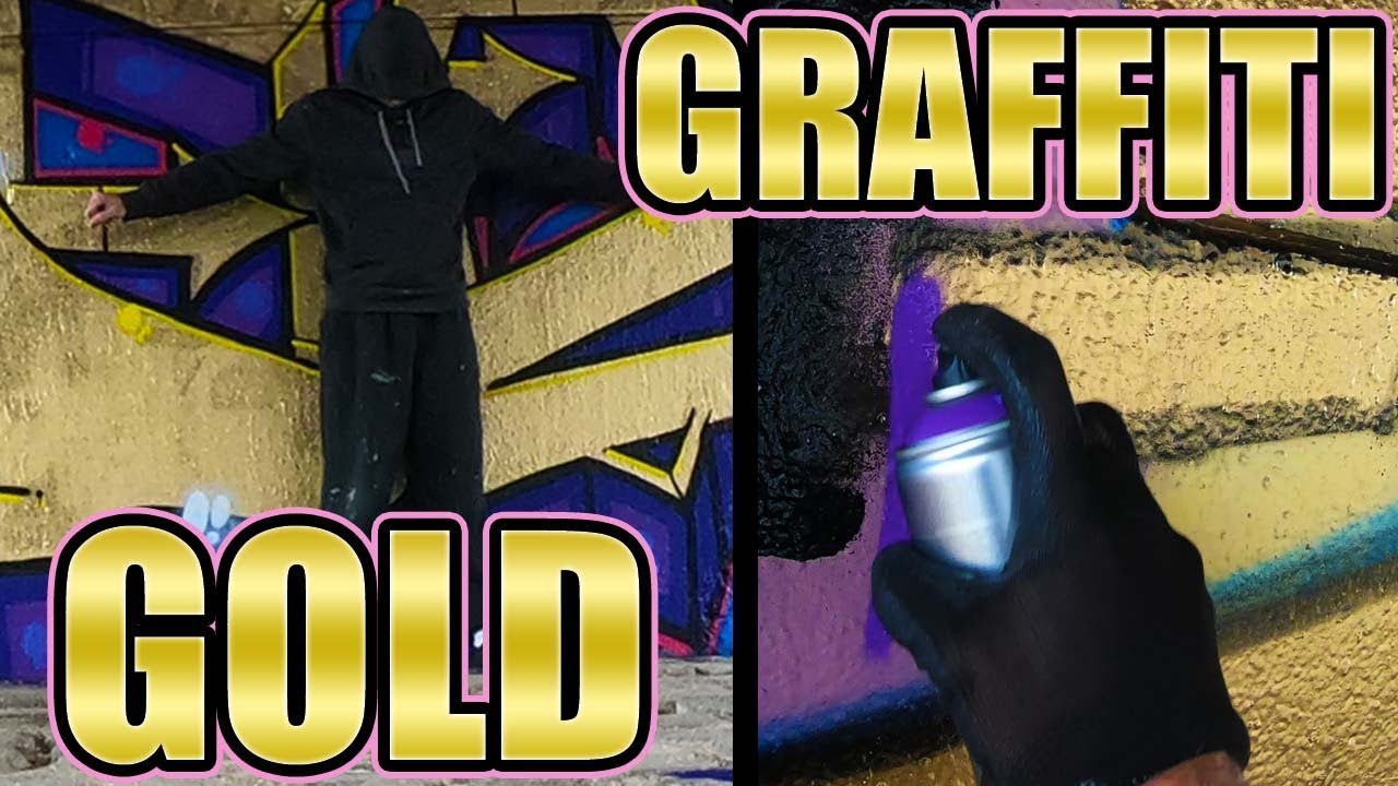 Graffiti Gold - Lame graffiti - Big wall - YouTube