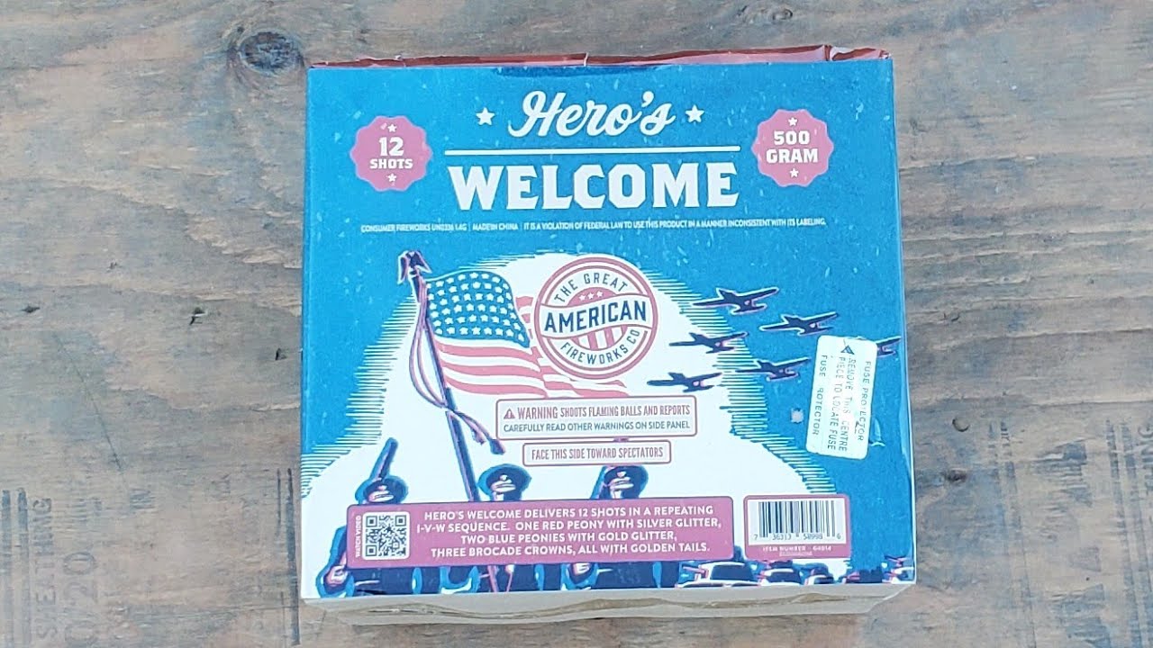 Hero's Welcome by The Great American Fireworks Company 500g - YouTube