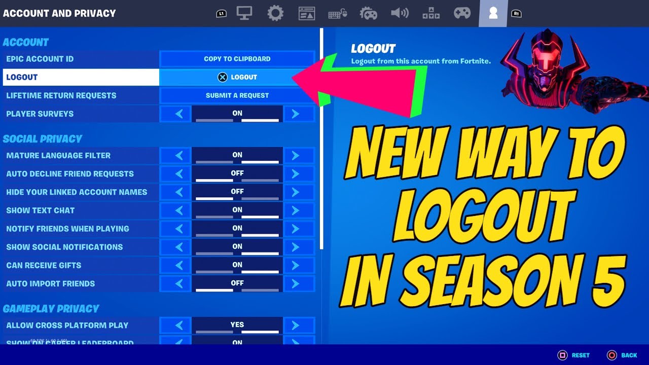 Fortnite Season 5 Update Logout Feature Added - YouTube