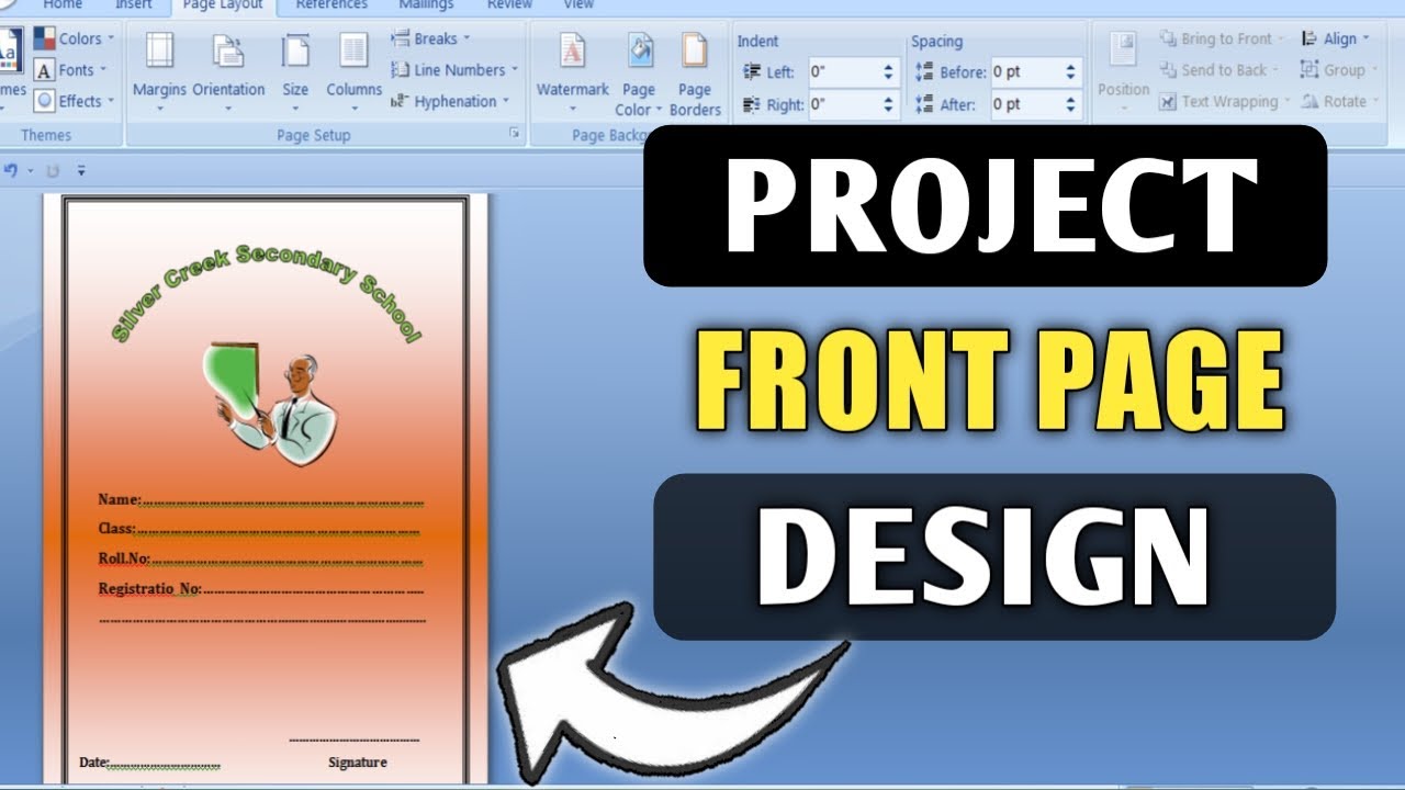 How to Create a Project Front Page in Microsoft Word | Cover Page ...