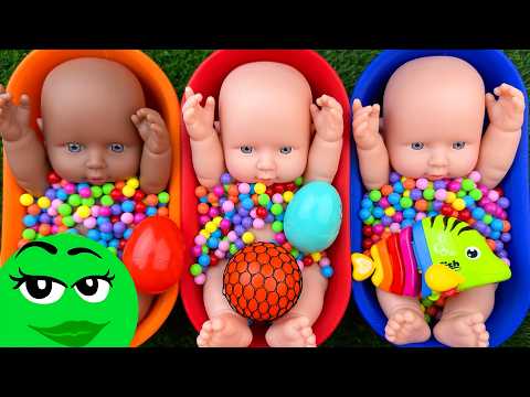 Cute Three Baby Dolls Playing Rainbow Beads Video | 100 | Ghentalin