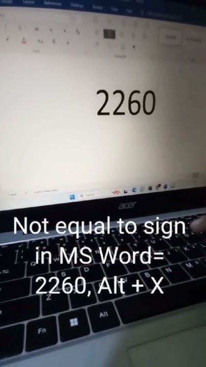 Not equal to sign in MS Word #shorts #shortvideo #microsoft #computer # ...
