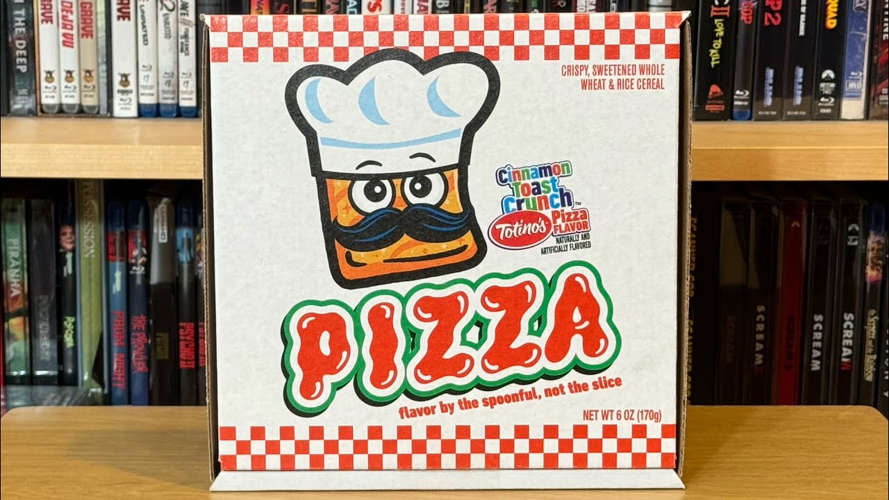 Tasting Cinnamon Toast Crunch Totinos Pizza Flavored Cereal - YouTube