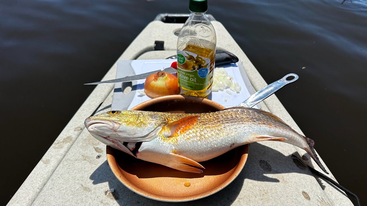 Catching and Cooking Fish all from the Kayak - YouTube