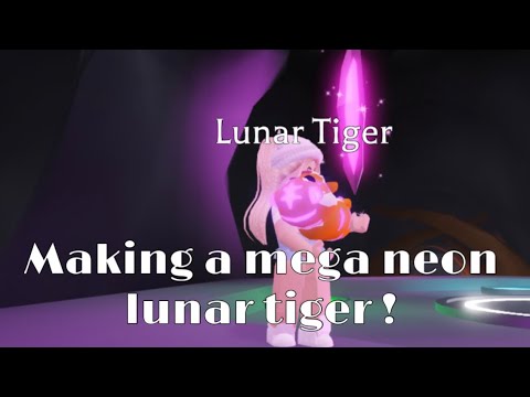 Making a MEGA NEON lunar tiger in adopt me Roblox - YouTube