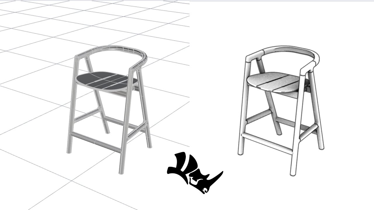 Rhino 3D tutorial - Bar stool model - YouTube