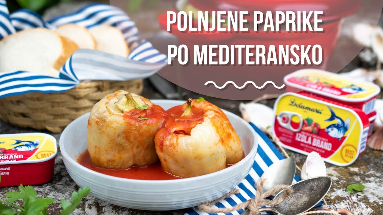 Polnjene paprike po mediteransko - Delamaris - YouTube