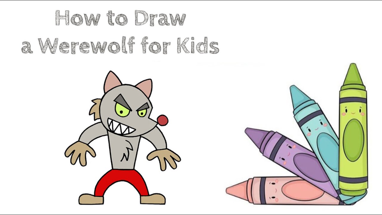 How to draw a werewolf for kids 🐺🐺 - YouTube
