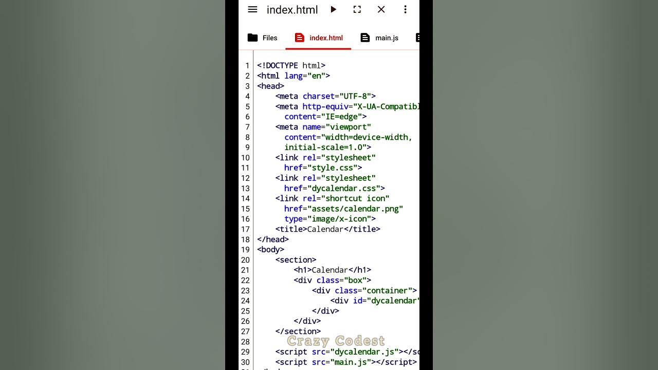 Calendar📆 Using Html And Css Web Html Css Js Javascript Website Shorts Trending Webdesign