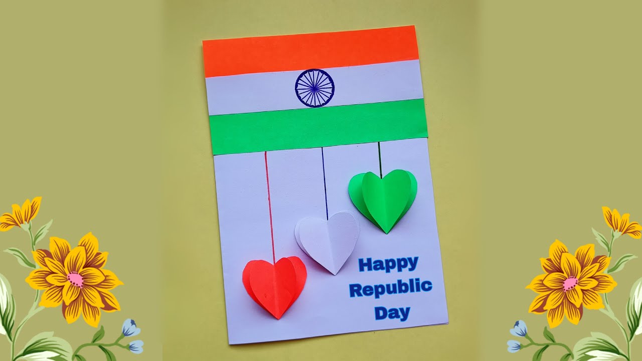 26 January card making idea | Republic day card tutorial | Tricolour ...