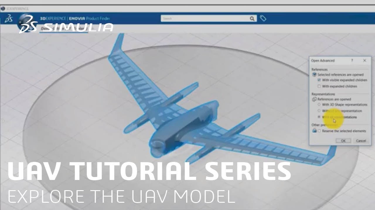Exploration of the UAV model on 3DEXPERIENCE Platform | SIMULIA UAV Tutorial (4/18) - YouTube