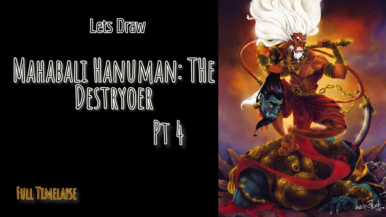 Mahabali Hanuman: The Destroyer (Line Art) Pt4 - YouTube