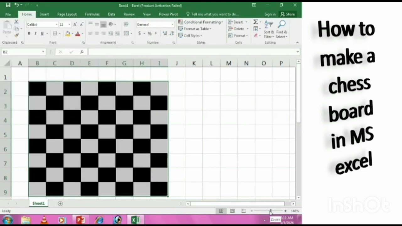 How to make chess board in MS excel - YouTube