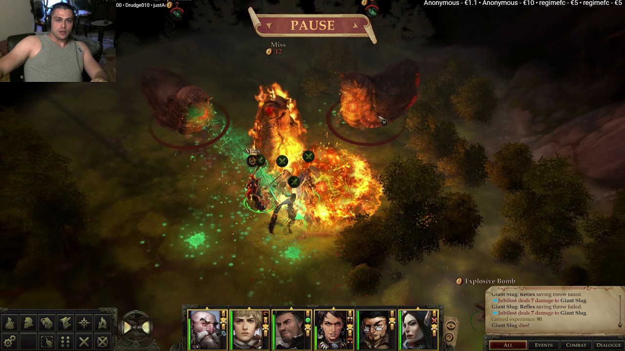 Pathfinder: Kingmaker - Challenging mode - Giant Slugs - YouTube