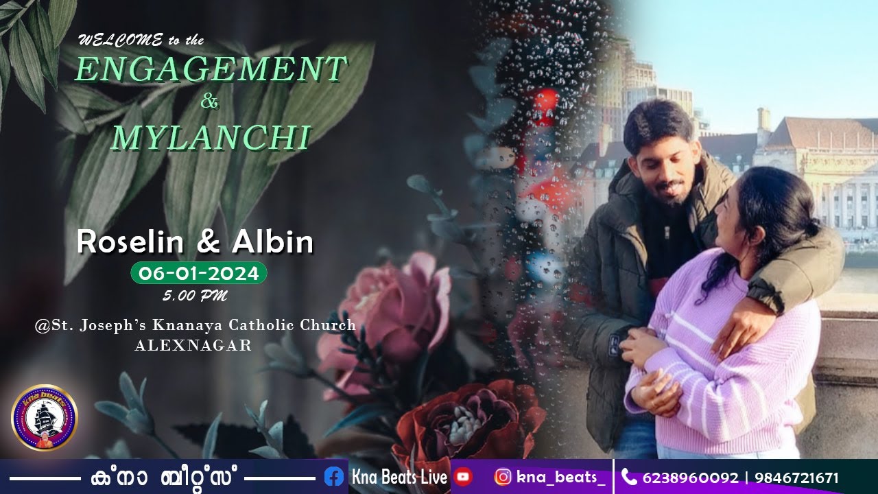 Engagement & Mylanchi | Roselin ♥ Albin | 5.00 PM, @St. Joseph's ...
