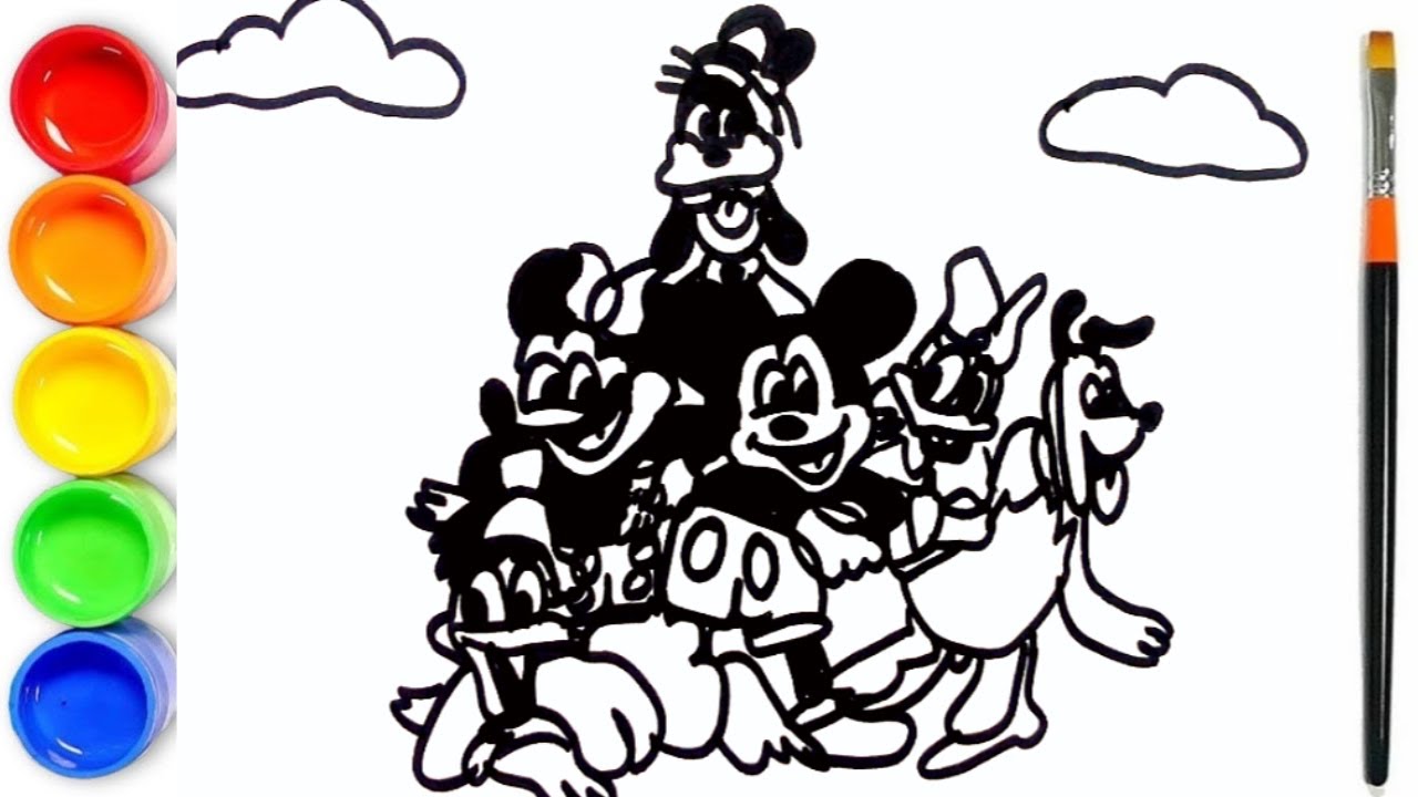 Drawing Mickey Mouse And His Friends ️⚫🎀 | Mickey Mouse - YouTube