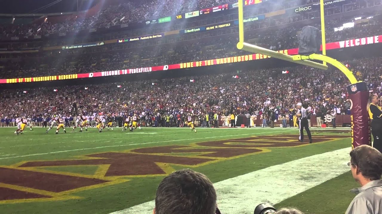 Redskins vs Giants, September 25, 2014 - Redskins KO Return - Big Hit ...
