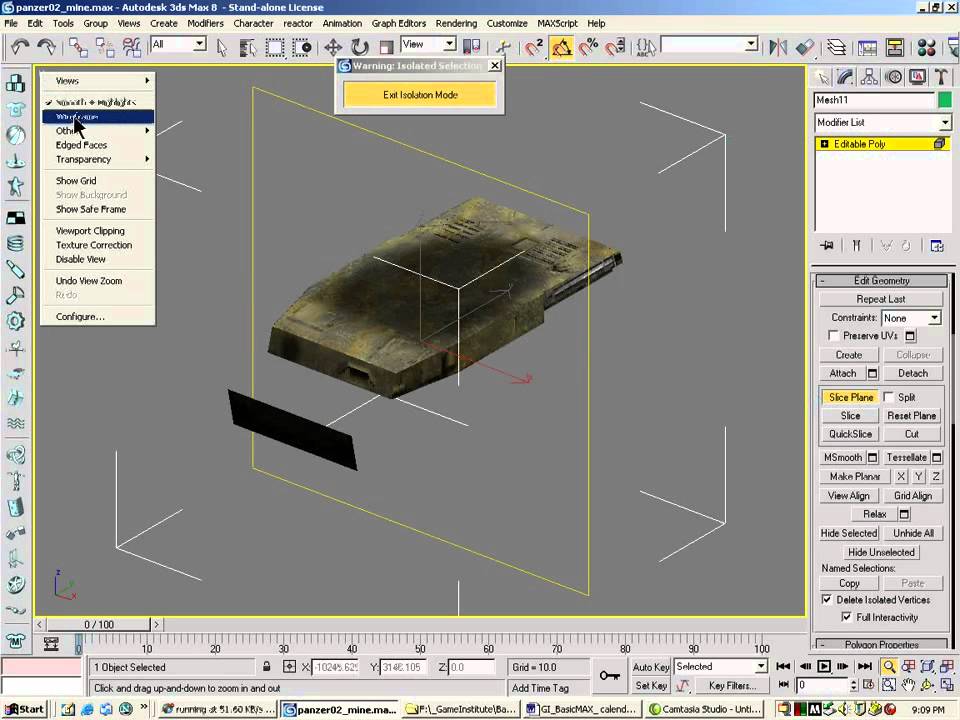 Game Institute - 3DS Max for Games - 3016 Cut Slice Plane and Slice ...
