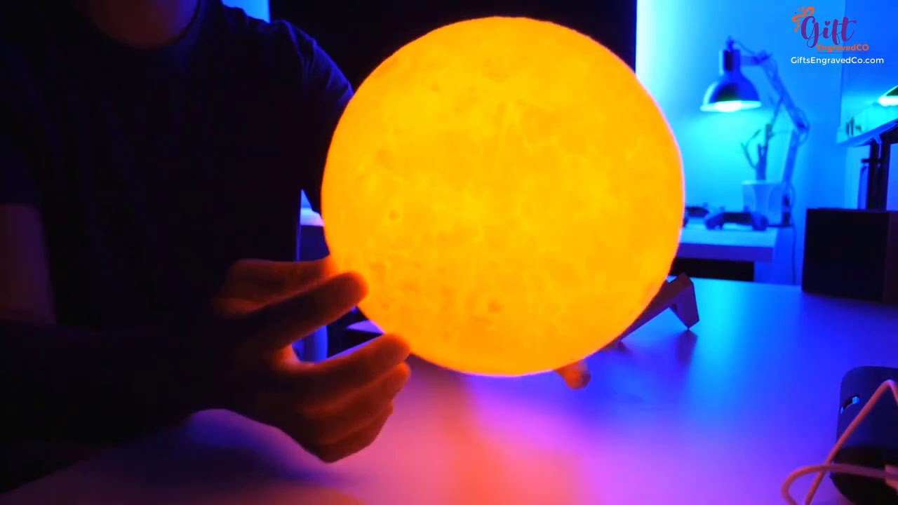 Custom 3D Photo Printed Moon Light - YouTube