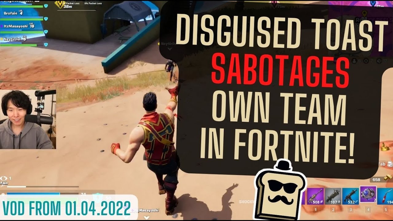 DISGUISED TOAST SABOTAGES OWN TEAM IN FORTNITE! TWITCH VOD FROM 01.04. ...