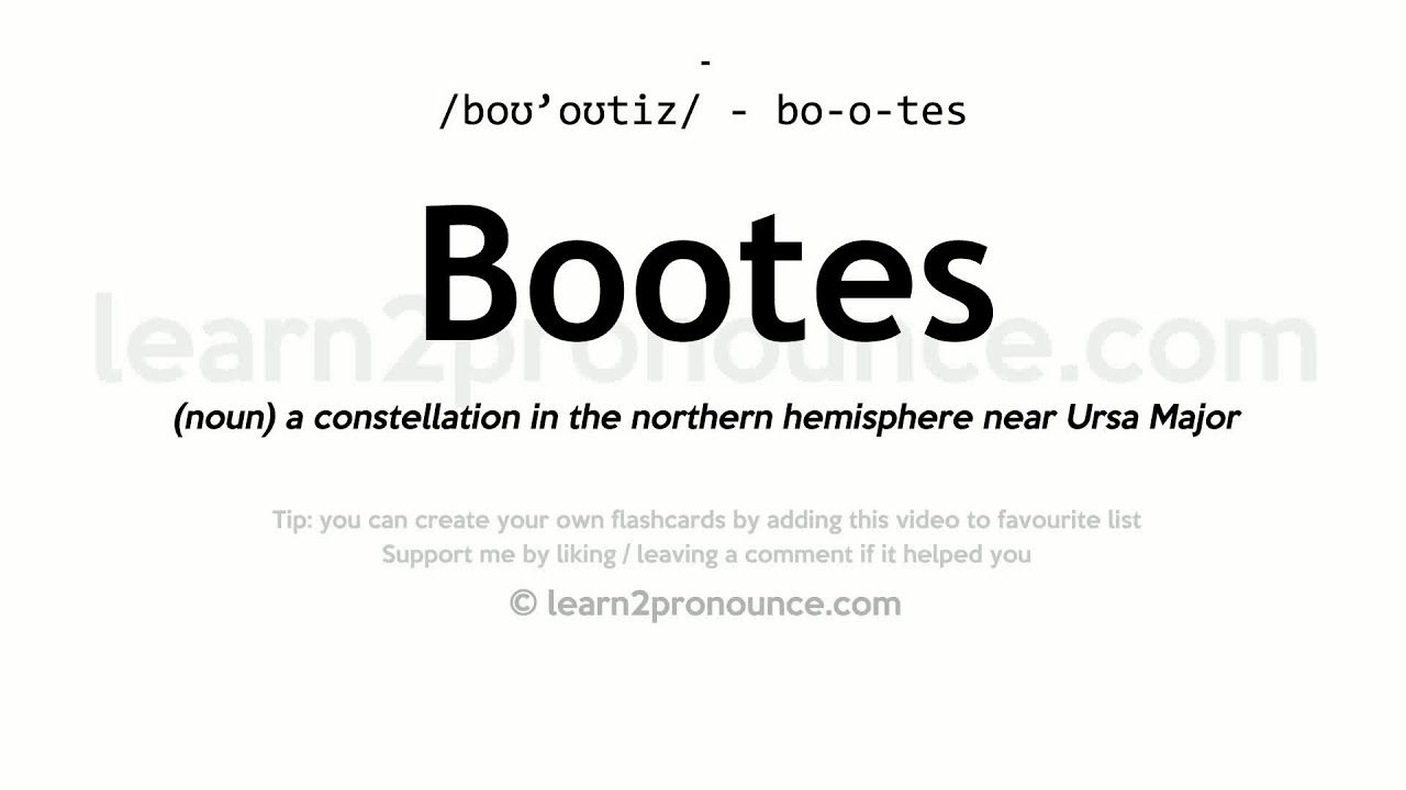 Pronunciation of Bootes | Definition of Bootes - YouTube
