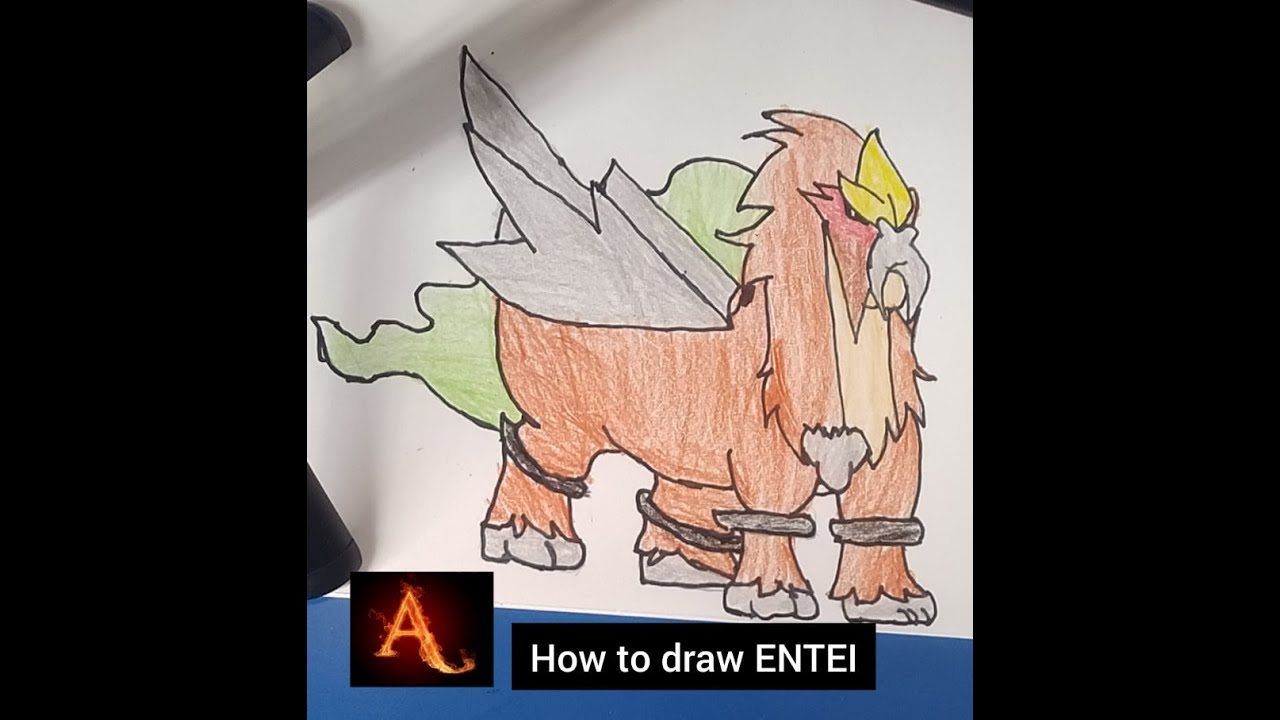 How to draw ENTEI Pokemon - YouTube