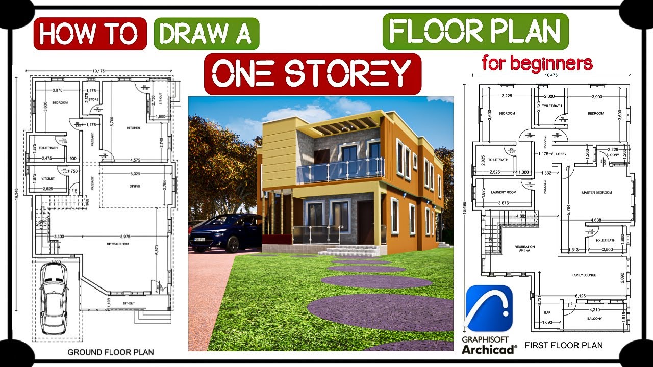How To Draw A One Storey Floor Plan in Archicad || For Beginners - YouTube