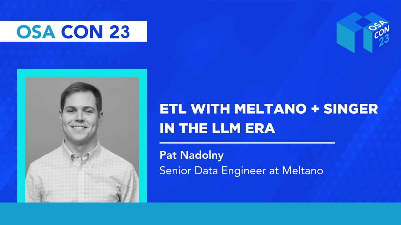 ETL with Meltano + Singer in the LLM era - YouTube
