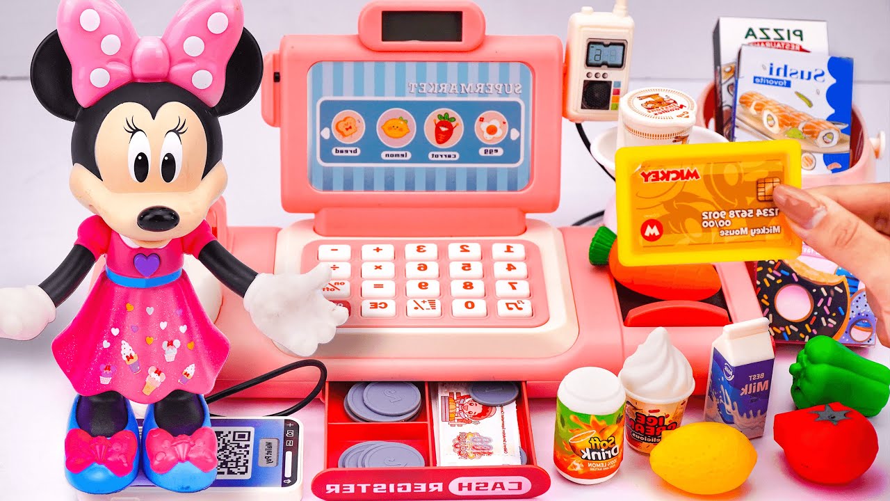 Satisfying with Unboxing Disney Minnie Mouse Cash Register PlaySet ...