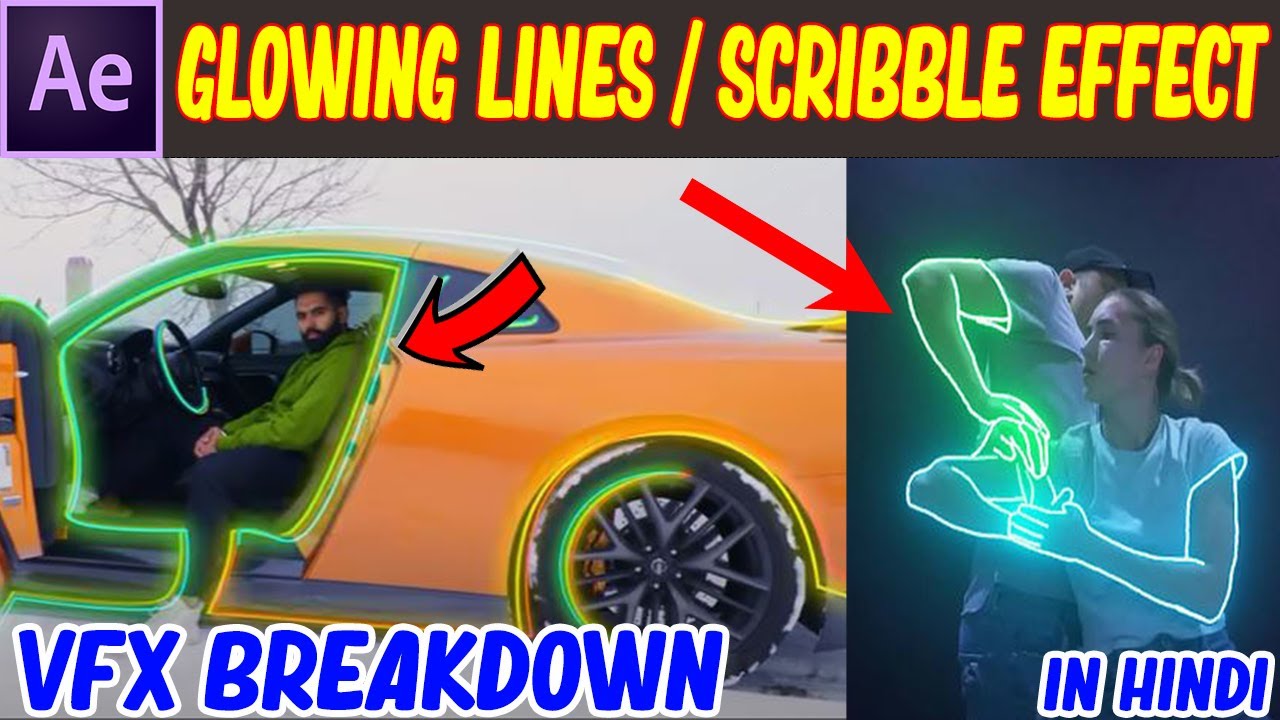 Glowing scribble effect editing tutorial in after effects | in Hindi - YouTube
