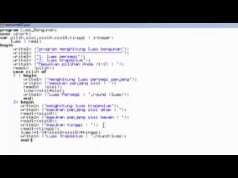 Contoh Program Turbo Pascal Case Of - YouTube