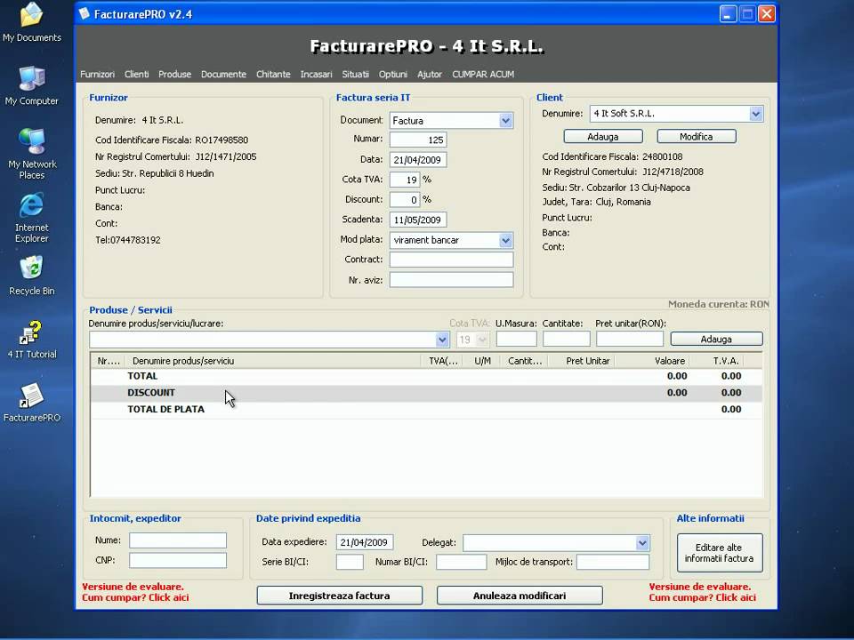 Program Facturare PRO - Tutorial 03: Cum introduc furnizorul si cum ...
