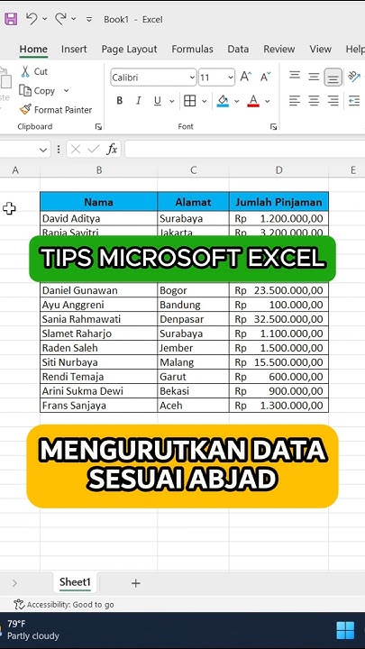 Cara Mengurutkan Data Tabel Excel Sesuai Abjad #shorts #excel #microsoftexcel - YouTube
