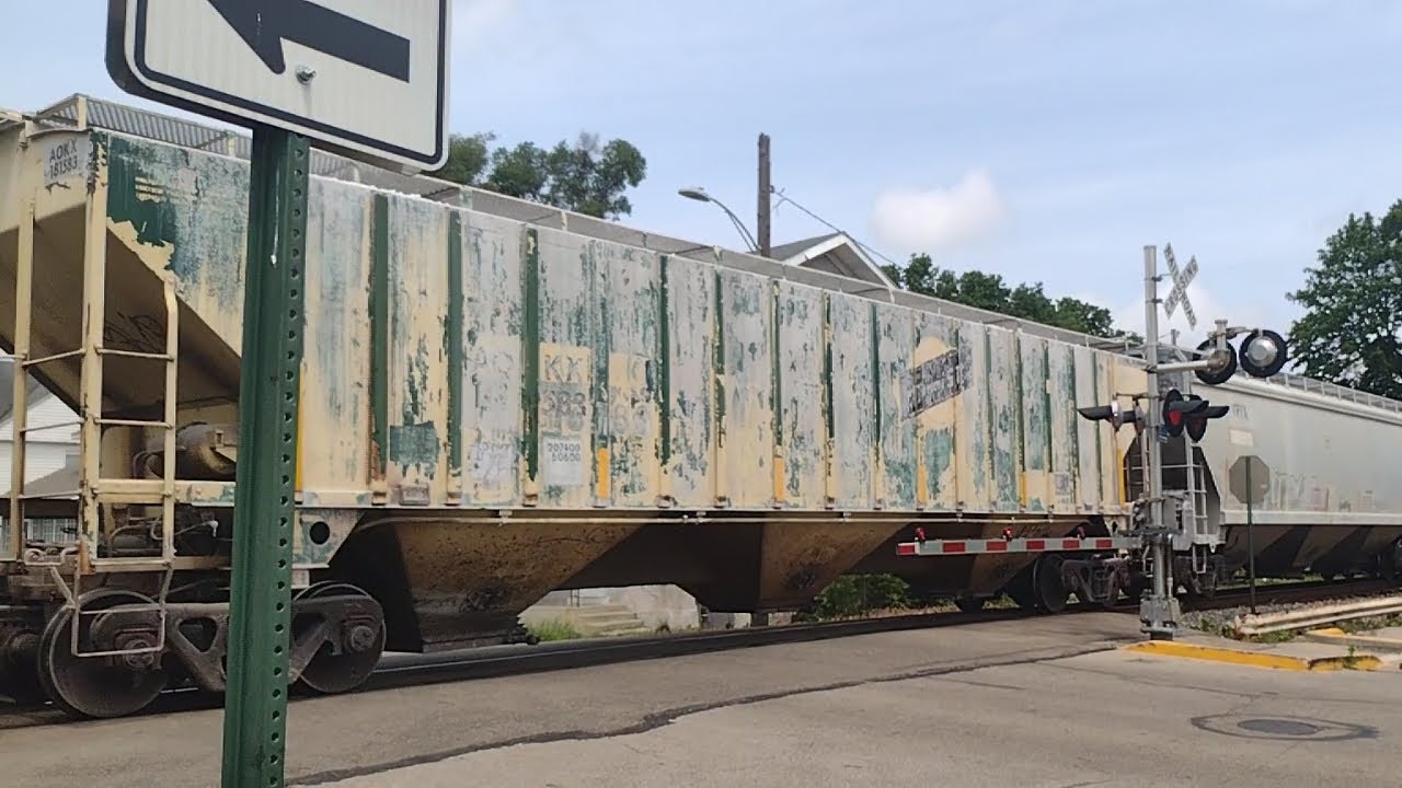 CSX X360 Cruises By With Ex CNW Hopper! - YouTube