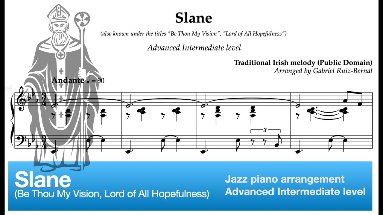 SLANE jazz piano arrangement. Advanced Intermediate level. - YouTube