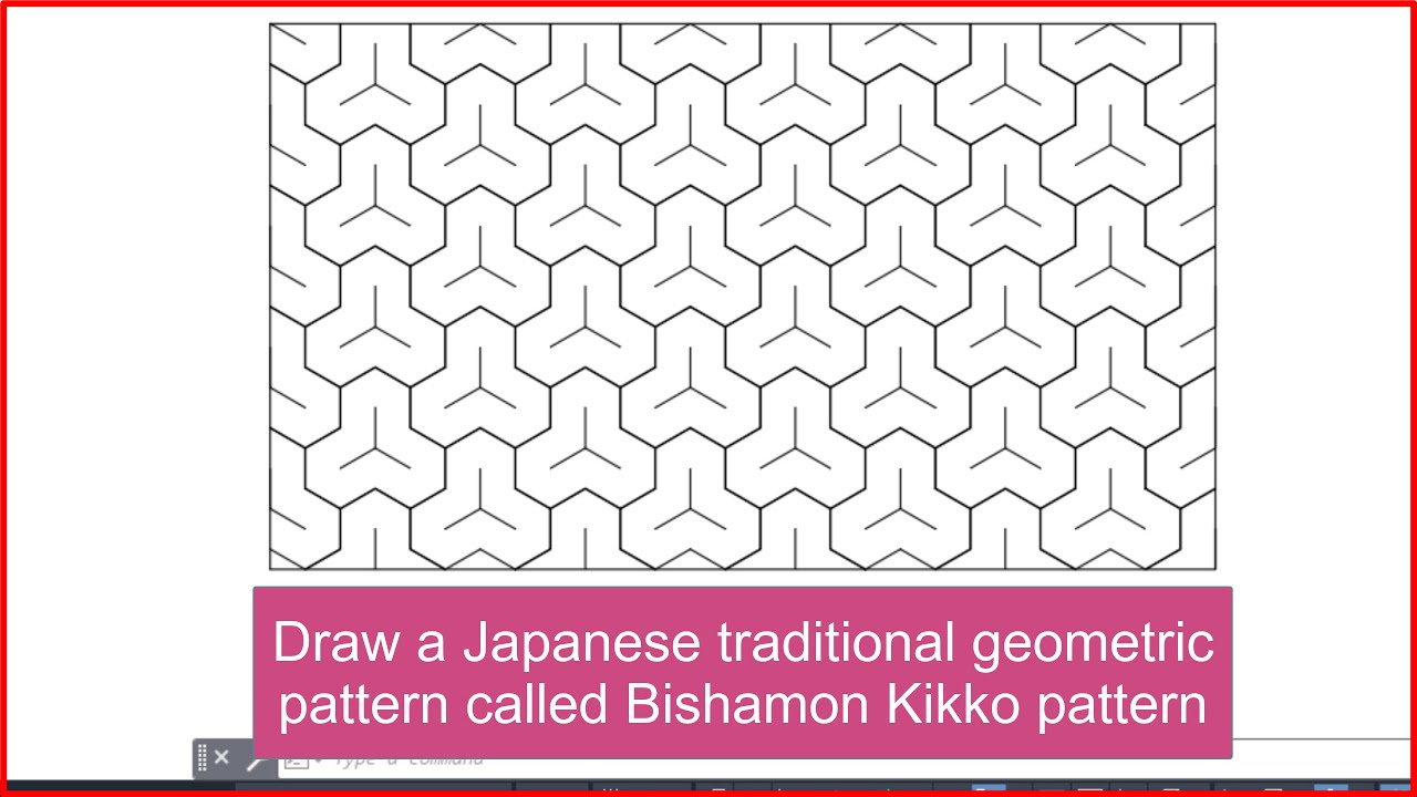 Draw a Bishamon Kikko pattern from Japan - YouTube