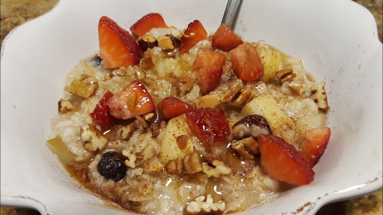 AVENA CON FRUTAS, DESAYUNO SALUDABLE - YouTube