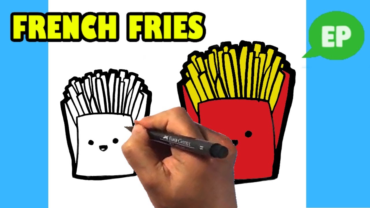 How to Draw French Fries - Cute Easy Pictures to Draw - YouTube