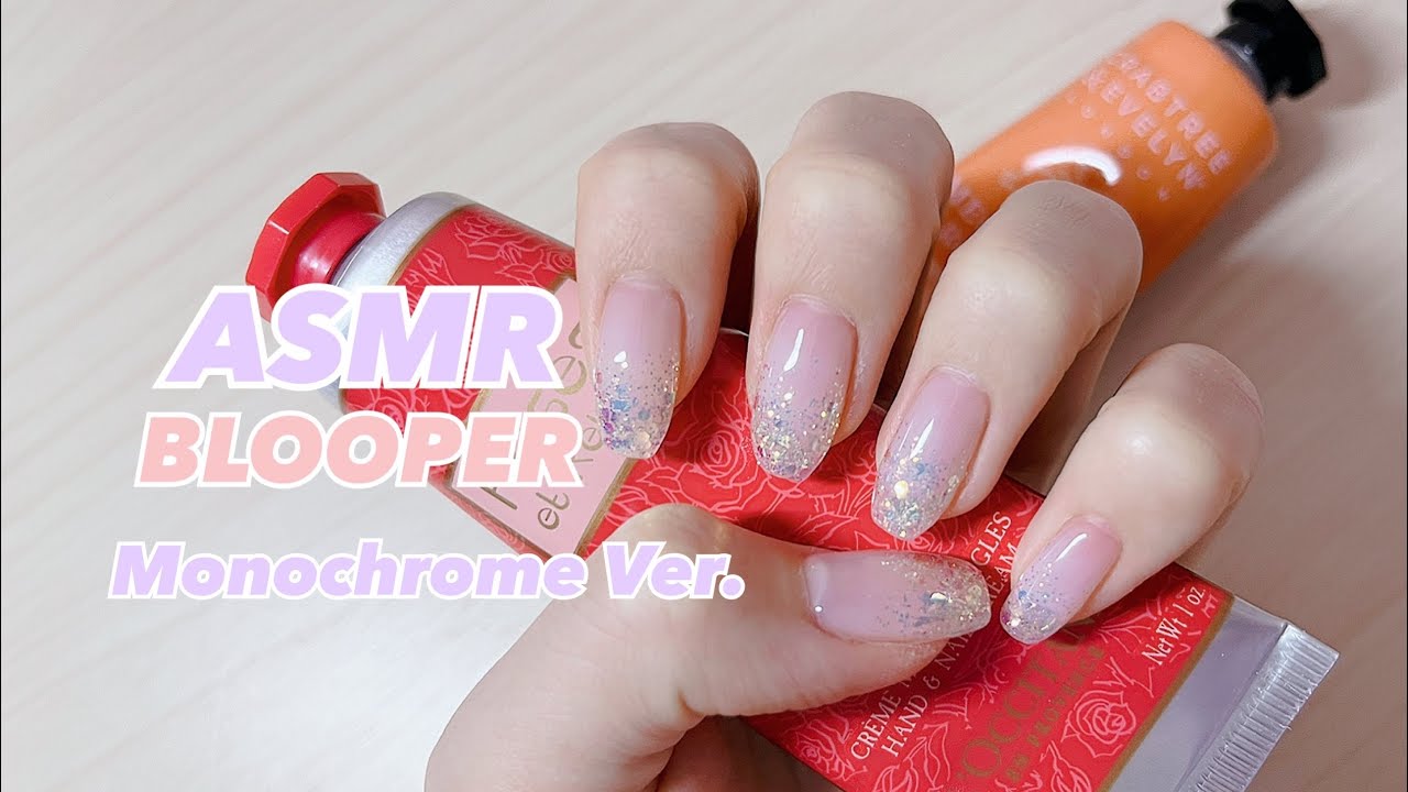 ASMR BLOOPER Applying Hand Cream Sound ハンドクリームを塗る音 Vertical Monochrome ...