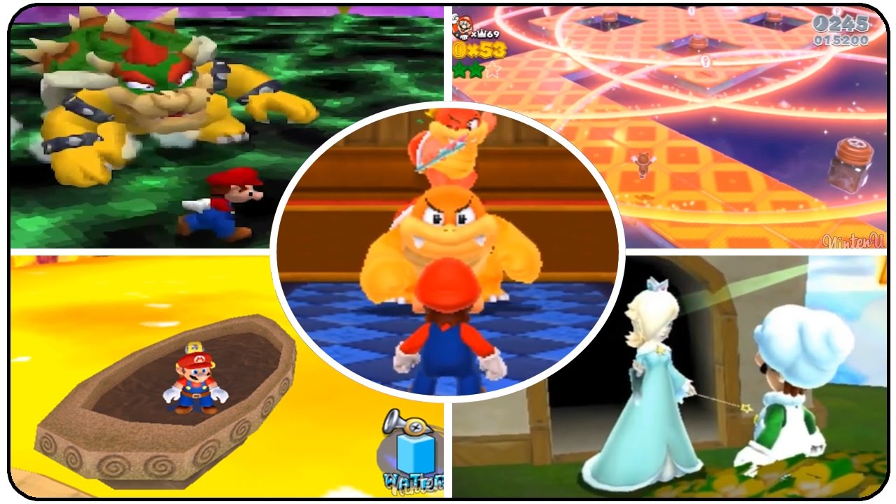 Evolution of Final Level in Super Mario 3D Jump'n'Runs (N64, GC, DS ...