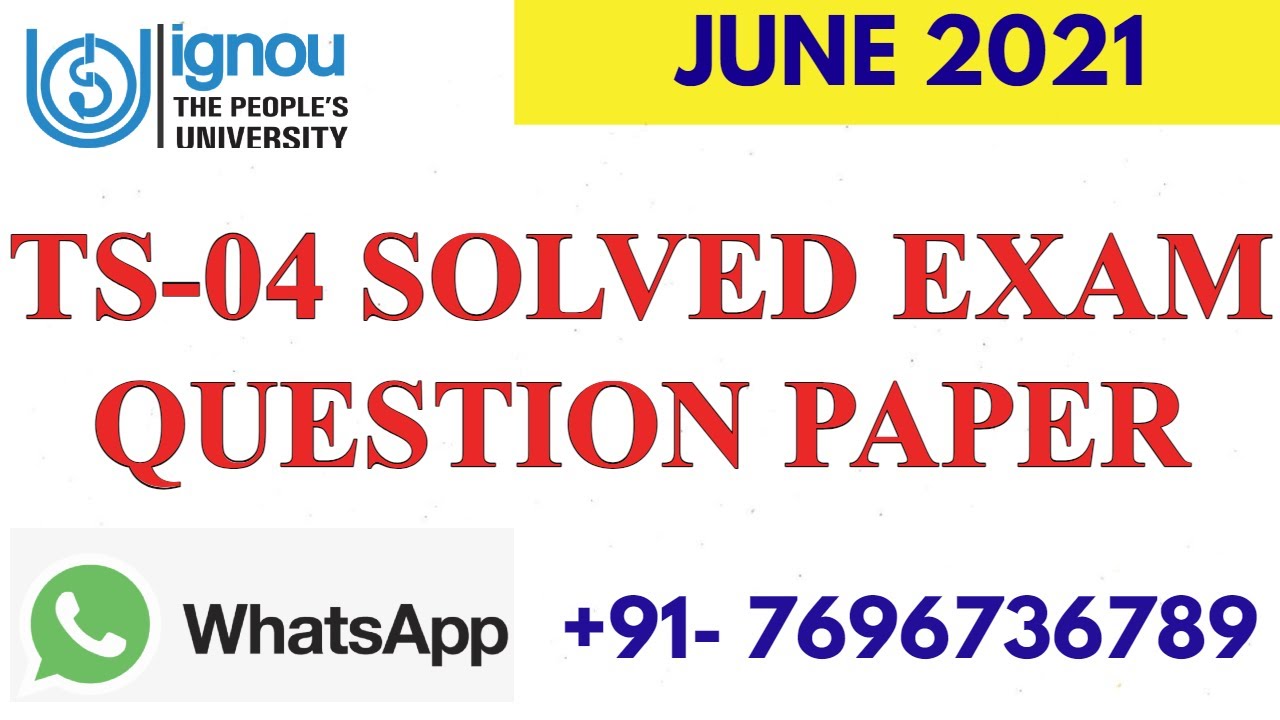 TS 04 SOLVED EXAM QUESTION PAPER (JUNE 2021) II FULLY SOLVED - YouTube