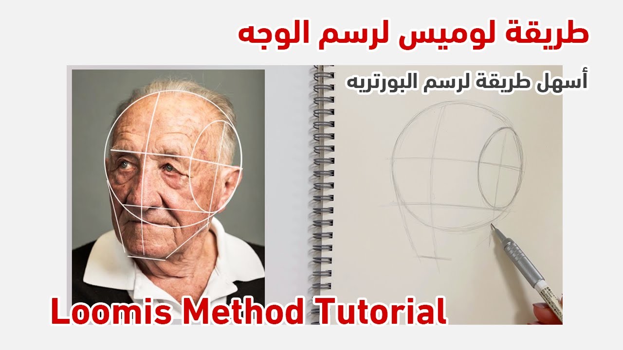 TUTORIAL | Loomis Method رسم الوجه بطريقة لوميس - YouTube