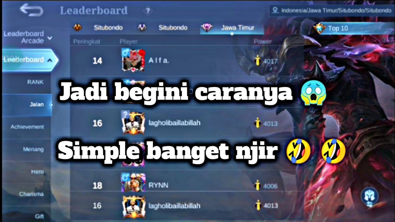 CARA MELIHAT TOP LOKAL/ GLOBAL TERBARU DI LEADERBOARD MOBILE LEGENDS ...