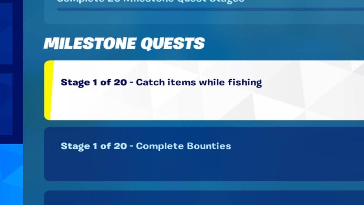 Stage 1 of 20 - Catch items while fishing - YouTube